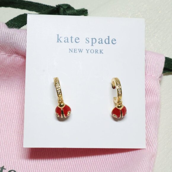 kate spade | Jewelry | Kate Spade Nature Walk Ladybug Gold Red Earrings ...